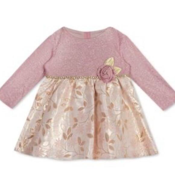 Rare Editions | Dresses | Rare Editions Baby Girls Long Sleeved Dress ...